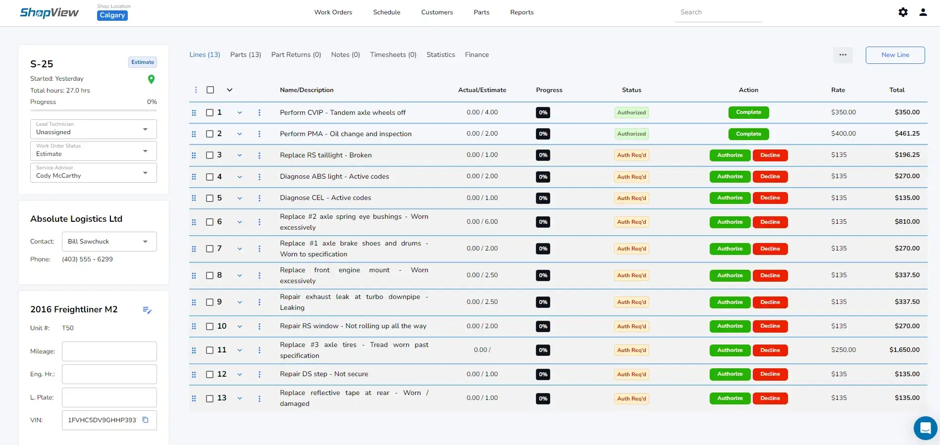 Parts & Inventory Management Software for Heavy-Duty Shops | ShopView